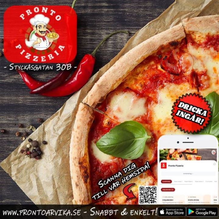 Pronto Pizzeria i Arvika - se meny | beställ online